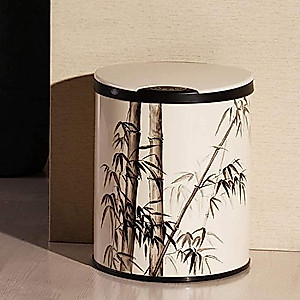 CXDTBH Creative Living Room Bedroom Smart Trash Can 9L Household Trash Can with Lid Metal Automatic Induction Trash Can Round Barrel-Shaped Office Trash Can