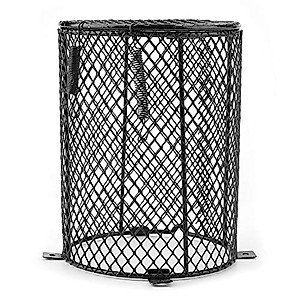 Heater Guard Anti-Scald Reptile Heating Lamp Shade Heat Lamp Light Mesh Cover Day Night Ceramic Light Bulb Heating Lampshade(Cylinder)