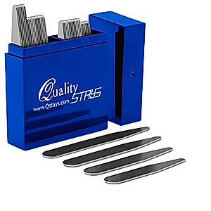 Smooth Stays 36 Quality Stainless Steel Collar Stiffeners in Box, Silver, 6-56mm & 12