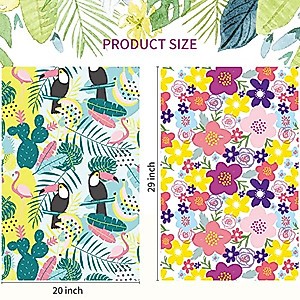 BULKYTREE Gift Wrapping Paper - Folded Flat, 12 Sheets Cactus, Flowers, Birds Design for Birthday, Wedding, Baby Showers and Holiday - 20 x 29 Inch Per Sheet