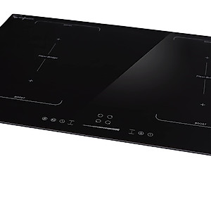 Empava 30-Inch Electric Induction Cooktop 6 Booster Burners Stove Top 7200W Including 2 Flexi-Bridge Zone in Black Vitro Ceramic Glass, 30 Inch