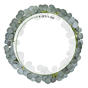 ZIFTY 5 Pack 31.5FT Artificial Eucalyptus Garland Faux Vines Handmade Greenery Silver Dollar Leaves for Wedding Arch Backdrop Home Table Runner Garden Décor(Eucalyptus)