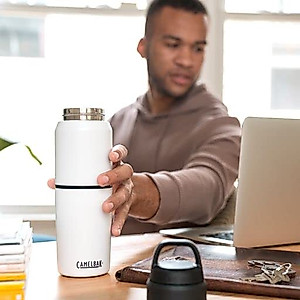 CamelBak MultiBev Water Bottle & Travel Cup – Vacuum Insulated Stainless Steel – Coastal/Lagoon – 17 oz bottle & 12 oz cup