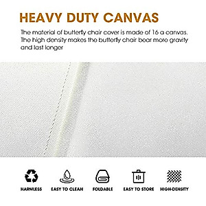 Buzzlett Arm Butterfly Replacement Covers for Butterfly Chairs Home docor Cover Only, White