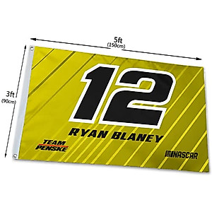 Bayyon Penskes Ryan Blaney #12 Flag 3x5Feet for Car Fans with Brass Grommets