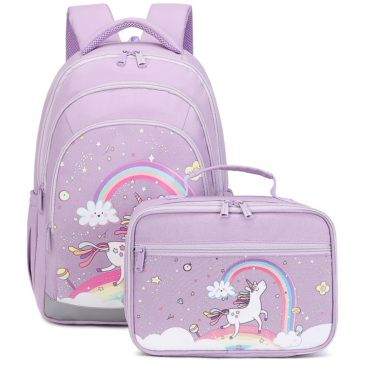 Abshoo Cute Kids Backpack For Girls Kindergarten Elementary Unicorn School Backpacks Set with Lunch Box (Unicorn Purple)