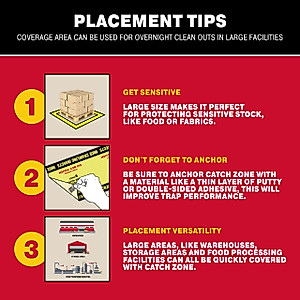 Catchmaster Catch Zone Pest Boundary Roll 1-PK 60FT, Adhesive Mouse Traps Indoor, Spider, Lizard, & Ant Sticky Traps for Crawling Insects, Pest Control Glue Traps for Warehouse, Basement, & Kitchen