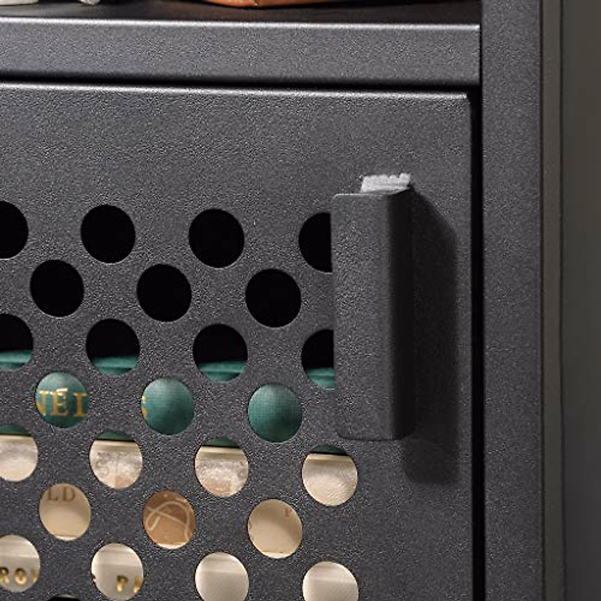 Sauder Boulevard Café Night Stand, L: 14.49" x W: 14.96" x H: 24.02", Black Finish