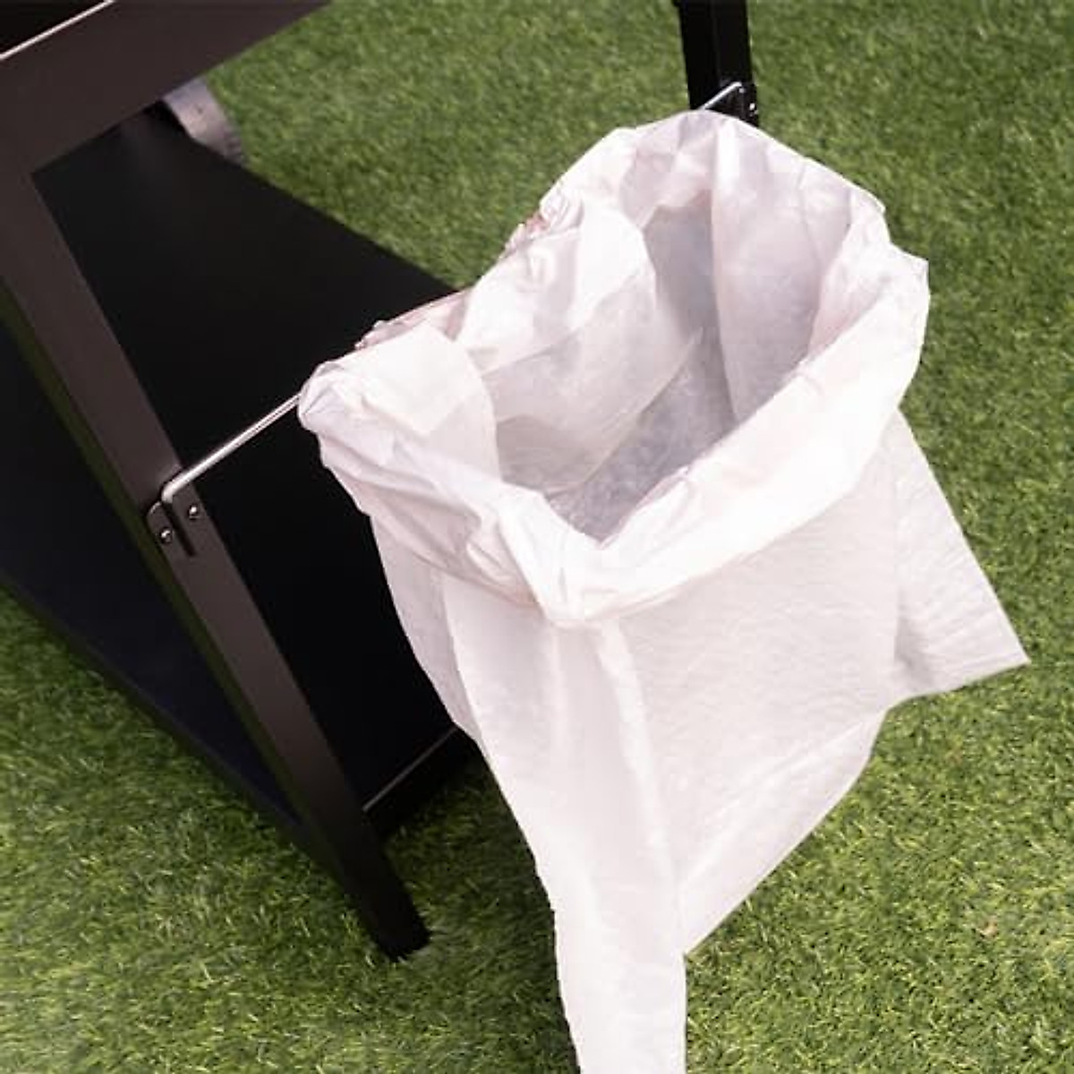 Nexgrill Outdoor Stainless Steel Food Preparation Cart with Double Shelf, 648 sq. in., Portable, Side Handle, Paper Towel and Trash Bag Holder, 4 Hooks, Backyard and Patio Barbeque Grill Cart