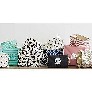 Bone Dry Pet Storage Collection Paw and Bone Print, Small Rectangle, Rose