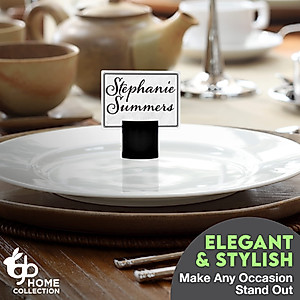 Gray Bunny 12 Pieces Metal Table Number Holders, 1 Inch Black Place Card Holder, Table Number Stands, Table Sign Holders, Black Table Card Holder Stand for Photos, Food Signs, Birthdays, Weddings