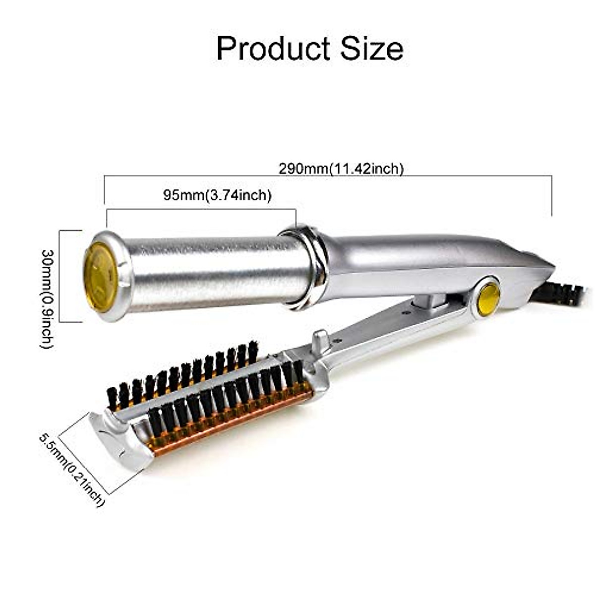 UXZDX CUJUX Professional Hair Straightening Iron Curling Iron Straightener&Curler Styler 2 in 1 Multi Hair Styling Tool Flat Iron with Brush
