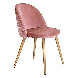 ExAchat A Set of 2/4/6 Velvet-Backed upholstered Dining Chairs with a Simple and Stylish Design, which can Perfectly Match Your Dining Room, Living Room or Bedroom. (2, Pink)