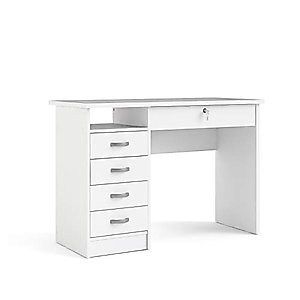 Tvilum Desk with 5 Drawers, White