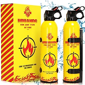 Houandg Water-Based Fire Extinguisher- 2 Pack Portable Solution for All Fire Types in Homes, Vehicles, Kitchens - Prevents Re-Ignition
