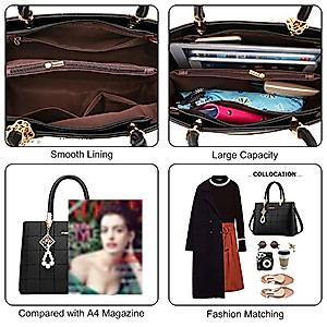 Tote Bags Soft PU Leather Purses and Handbags for Women Handle Bag Shoulder Satchel Bags with Multi-Pocket (Pink)