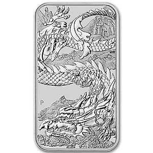 2023 P Lot of (20) 1 oz Australian Silver Dragon Rectangular Bar Coins Brilliant Uncirculated with Certificates of Authenticity $1 BU