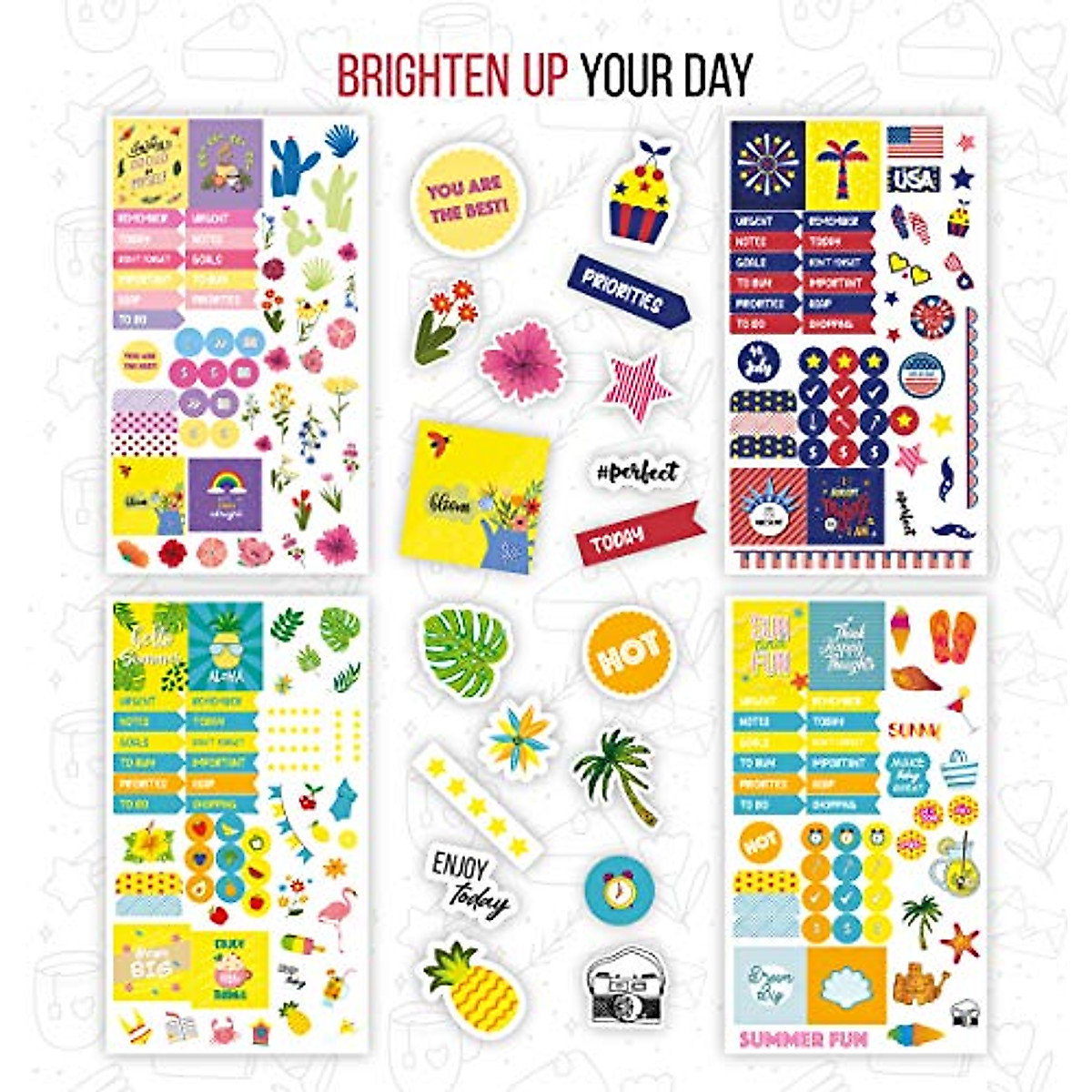 [Expanded] Aesthetic Planner Stickers - Seasonal, Productivity & Decorative Stickers for Women - 23 Sheets / 1397 pcs - Ideal for Journals, Calendars, Planners