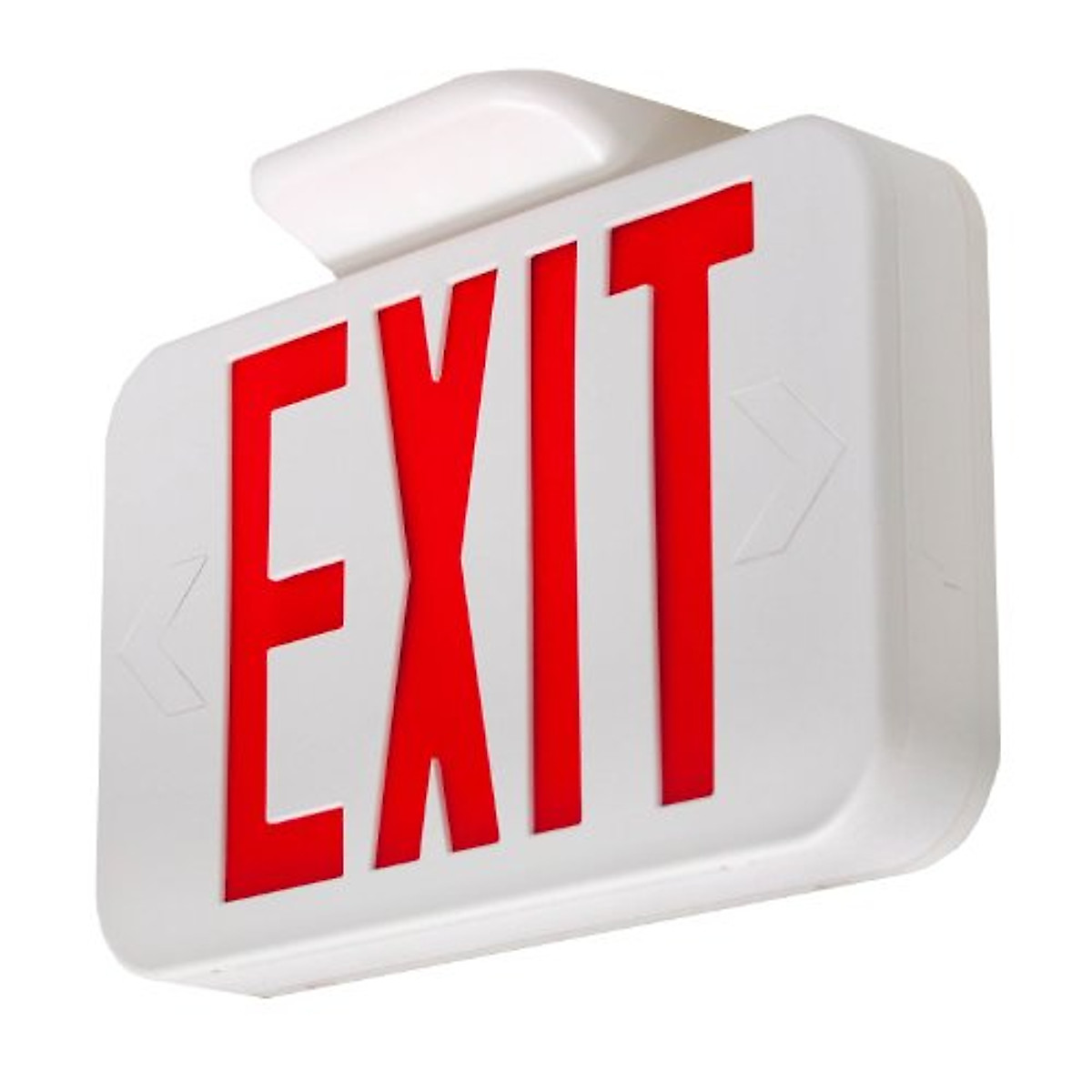 LFI Lights | Red Exit Sign | All LED | White Thermoplastic Housing | Hardwired with Battery Backup | Optional Double Face and Knock Out Arrows Included | UL Listed | (1 Pack) | LEDJR-R