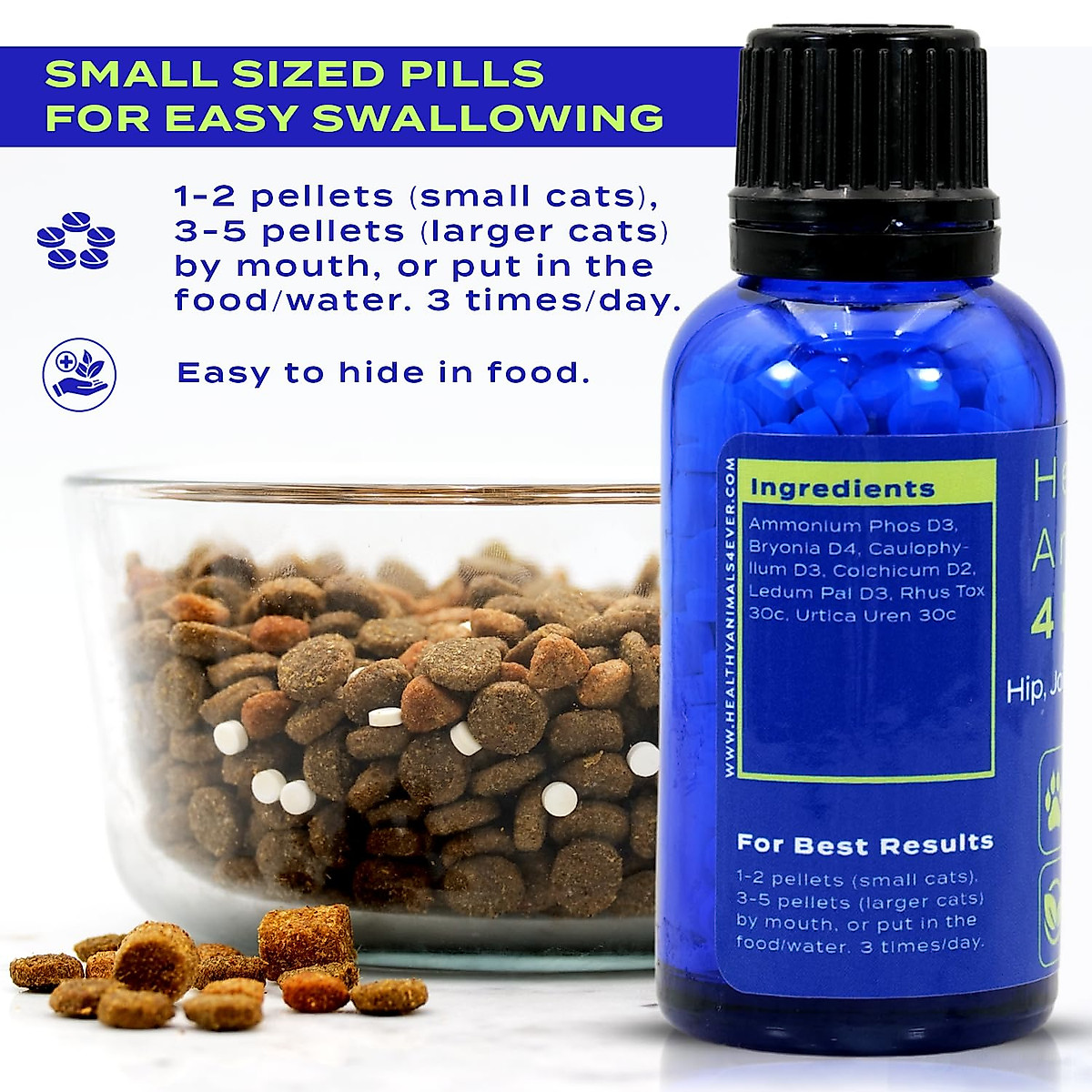 Healthy Animals 4 Ever Arthritis Remedy for Cats - Restore Energy & Vitality - Support Hip & Joint Health - Minimize Pain - All-Natural, Non-GMO, Organic - Preservative & Chemical Free - 300 ct