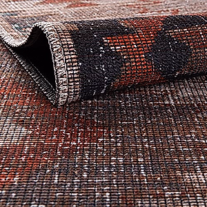 Rugs.com Sisu Collection Washable Rug – 2' x 3' Rust Red Flatweave Rug Perfect for Entryways, Kitchens, Breakfast Nooks, Accent Pieces