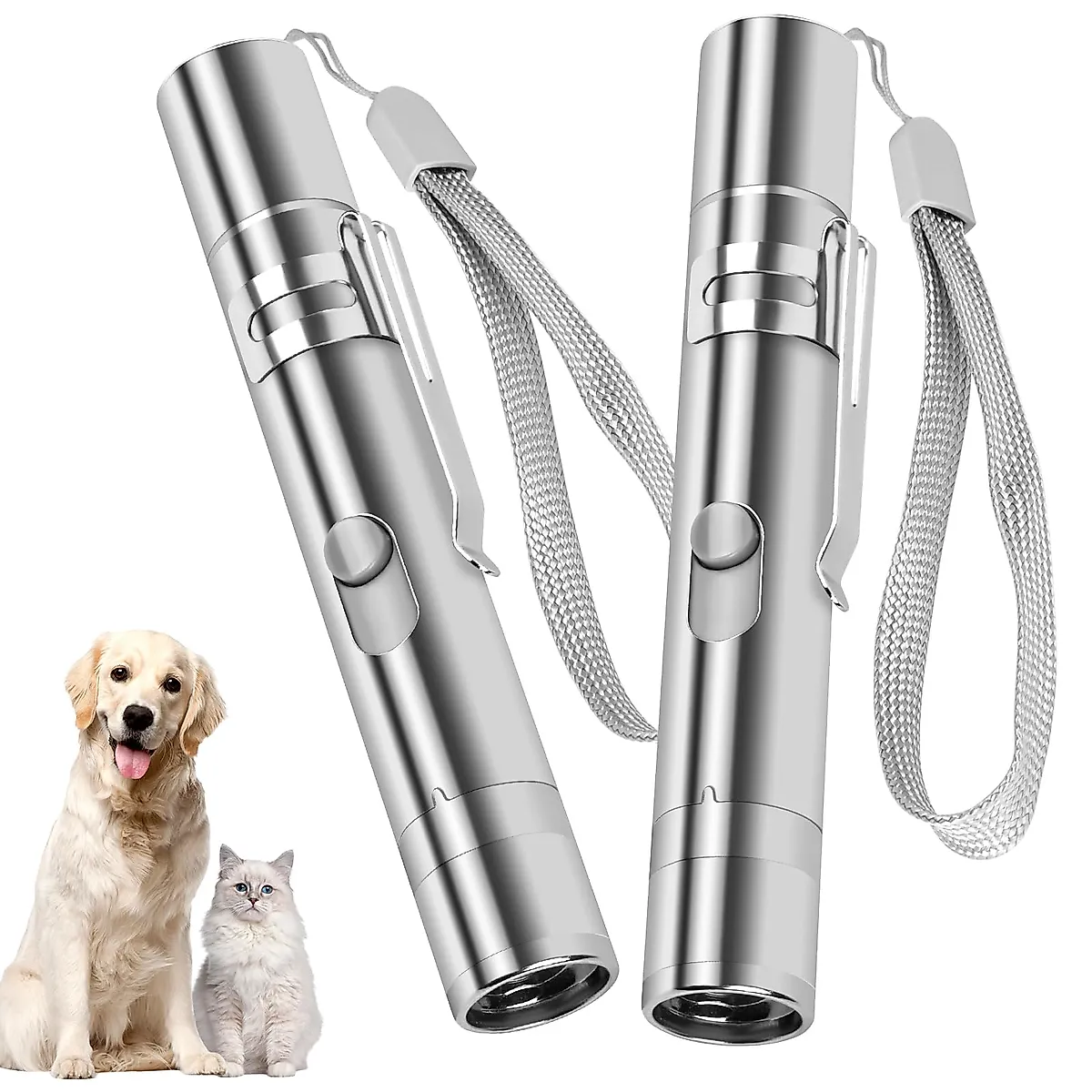 TBTeek Cat Toys Rechargeable, Cat Toys for Indoor Cats,7 Adjustable Lights&Pattern Interactive Cat Toy,Portable Funny Kitten Toy for Training Play Exercise（2 Pack ）