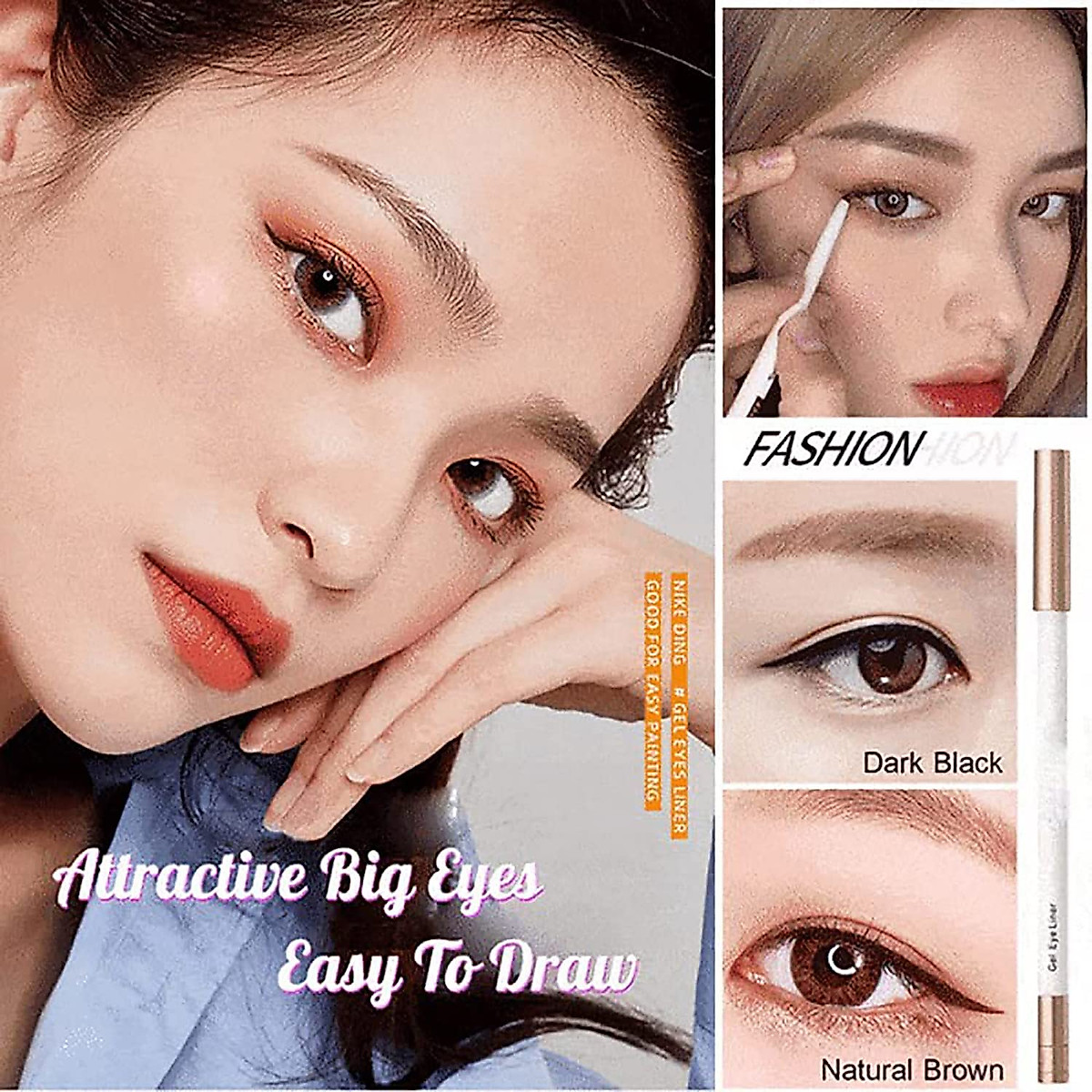 MKOXPO Heykomi Eyeliner - Heykomi Non-Smudging Waterproof And Long-Lasting Eyeliner Pencil, Quick Drying Long Lasting Waterproof and Sweat Proof Eyeliner, Extra Fine Eyeliner with Sharpener (2*Black)