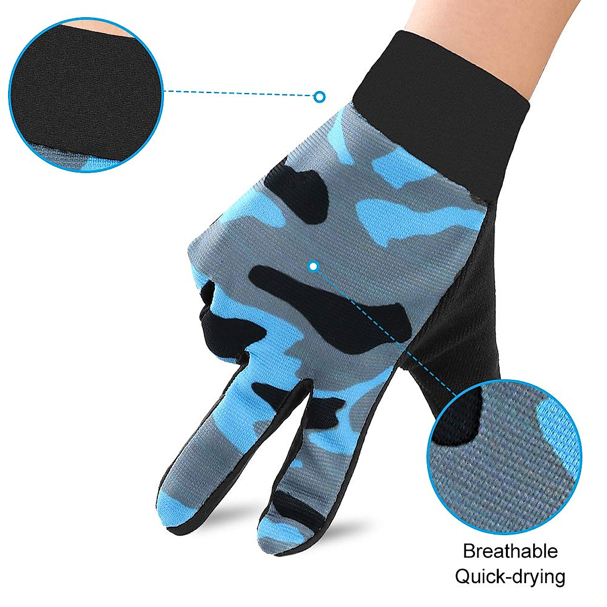 Accmor Kids Cycling Gloves, Kids Fishing Gloves, 4-10 Years Boys Girls Kids Sport Gloves, Breathable Non-Slip Full Finger Gloves for Child Cycling Climbing Riding Biking Outdoor, Blue Grey