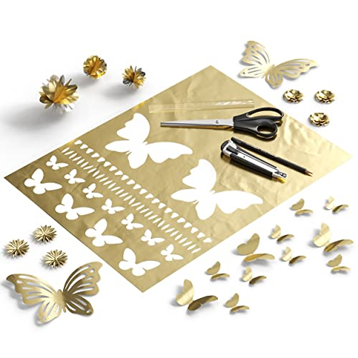 Crown Display Metallic Gold Foil Sheets For Gift Wrapping 100 Sheets I 20 In X 30 In I Gold Foil Sheets For Crafts I Plastic Wrap For Presents I Gift Bag Filler I Gift Basket Wrap I Gold Foil Wrap