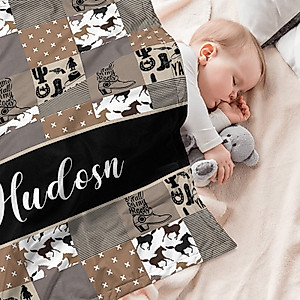 Personalized Cowboy Crib Bedding Set for Baby Boys, Custom Baby Boy Crib Bedding Set with Name, Western Nursery Bedding, 2 Piece Crib Bedding Set, Name Crib Comforter, Crib Fitted Sheet for Baby