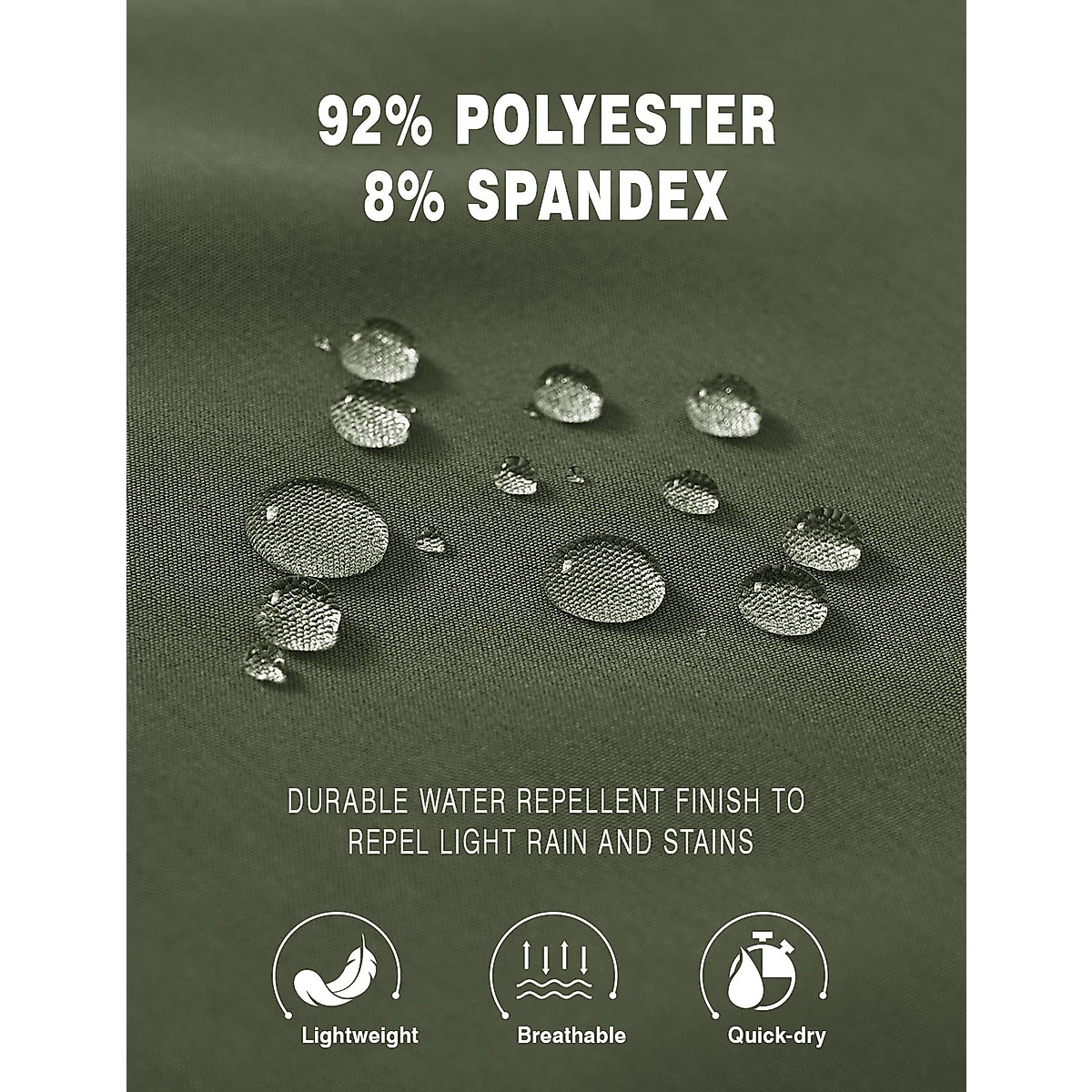 Rdruko Men's Outdoor Hiking Shorts Water Resistant Stretch Cargo Shorts for Men Camping Athletic Shorts with Pockets,Army green,L