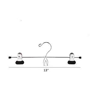 Better to U 13 Inch Stackable Metal Pants Hanger 20 Pack, Space-Saving Hanger with Non-Slip Adjustable Big Clips, Skirt Trousers Hanger Add-on Hook for Jeans Slacks Boutique