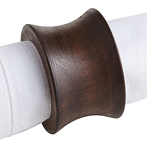 Worldexplorer Handmade Concave Wood Napkin Ring Set With Napkin Rings - Artisan Crafted In India (Pack Of 8)
