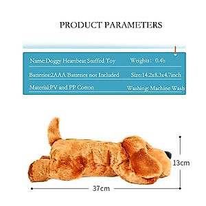 Doggy Heartbeat Stuffed Toy, Pet Anxiety Relief Sleep Aid Calming Toys,White