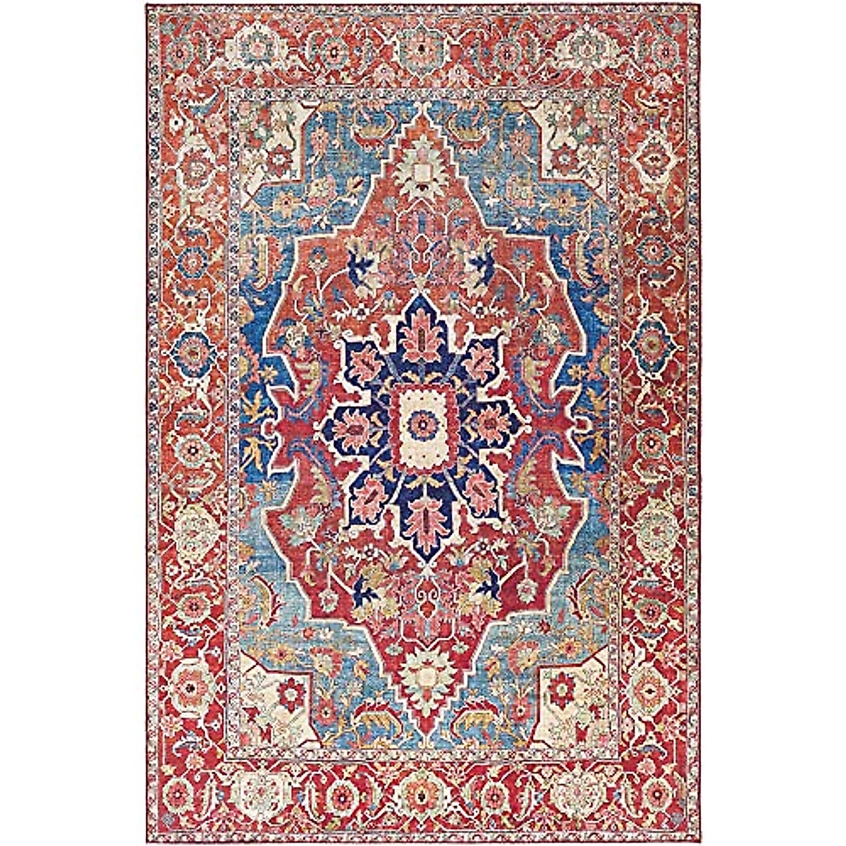 Artistic Weavers Lyyti Area Rug 7'6" x 9'6", 7 ft 6 in x 9 ft 6 in, Bright Red/Blue