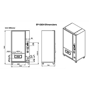 EPEX Beverage Large Combo Vending Machine with Stratified Temp Control Black EP-G654 0