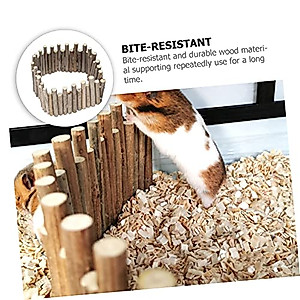 BUGUUYO Pet Wooden Fence Chinchilla Toys Pet Toys Wooden Playpen Wooden Hamster Fence Hamster Door Fence Hamster Suspension Bridge Toy Pet Cage Fence Toy Easy Installation Fence Toy Simple