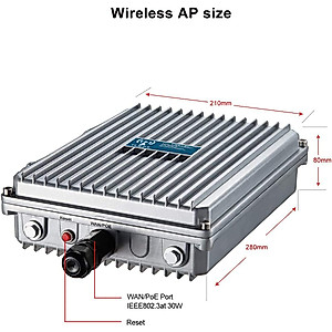 E-link 802.11AC 1200Mbps High Power Outdoor IP67 WiFi Base Station Wireless Access Point Industrial Grade Waterproof 2.4G /5G Dual Band Wireless AP with 802.3at POE Input（Antenna Not Included）
