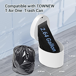 TOWNEW T Air One Official Refill Rings for Smart Bathroom Trash Can, Strong Trash Bags for Electric Automatic Trash Can, 2.7 Gallon, Pack of 8 Refill Bags - Up to 96 Garbage Bags