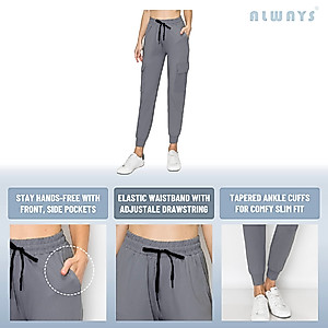 ALWAYS Cargo Jogger Pants for Women - Super Soft Casual Lounge Sweatpants Black M