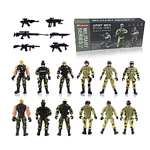 Army Men Action Figures, Soldiers Toys for Boys,Army Toy for Boys 8-14 Military Playset Toys for Boys Ages 4-7 SWAT Team Boys Toy, for Boys Age 3+ with Weapon