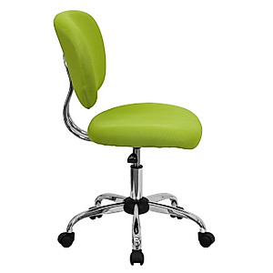 EMMA + OLIVER Mid-Back Apple Green Mesh Padded Swivel Task Office Chair with Chrome Base