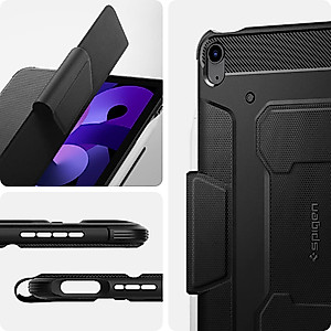 Spigen Rugged Armor Pro Case Compatible with iPad Air 6th M2 (2024) / 5th (2022) / 4th Generation (2020) 11 Inch and 10.9 Inch Case - Black