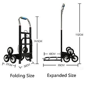 MTYLX Hand Pull Heavy Cart,Folding Trolley Climbing Stair Cart Luggage Trolley Handling Trailer Pull Goods Portable Grocery Cart Suitable for Many Road Surfaces for Luggage, Travel, Auto, Moving and
