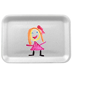 Crafts Foam Trays, White Foam Meat Tray Paint and Ink Mixing Trays Food Tray School Printmaking Trays for DIY Crafts 8 1/4" x 5 3/4" (10)