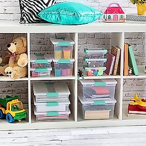 Sterilite Large Clear Plastic Stackable Storage Container Bin Box Tote with Clear Latching Lid Organizing Solution for Home & Classroom, 30 Pack