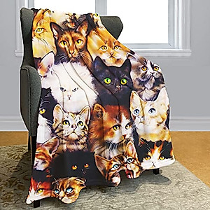 YISUMEI Orange Cat Baby Throw Blanket Kitty Loves Orange Cat Combo Fleece Blanket Soft Warm Cozy for Kids Adult Gifts 50"x60"