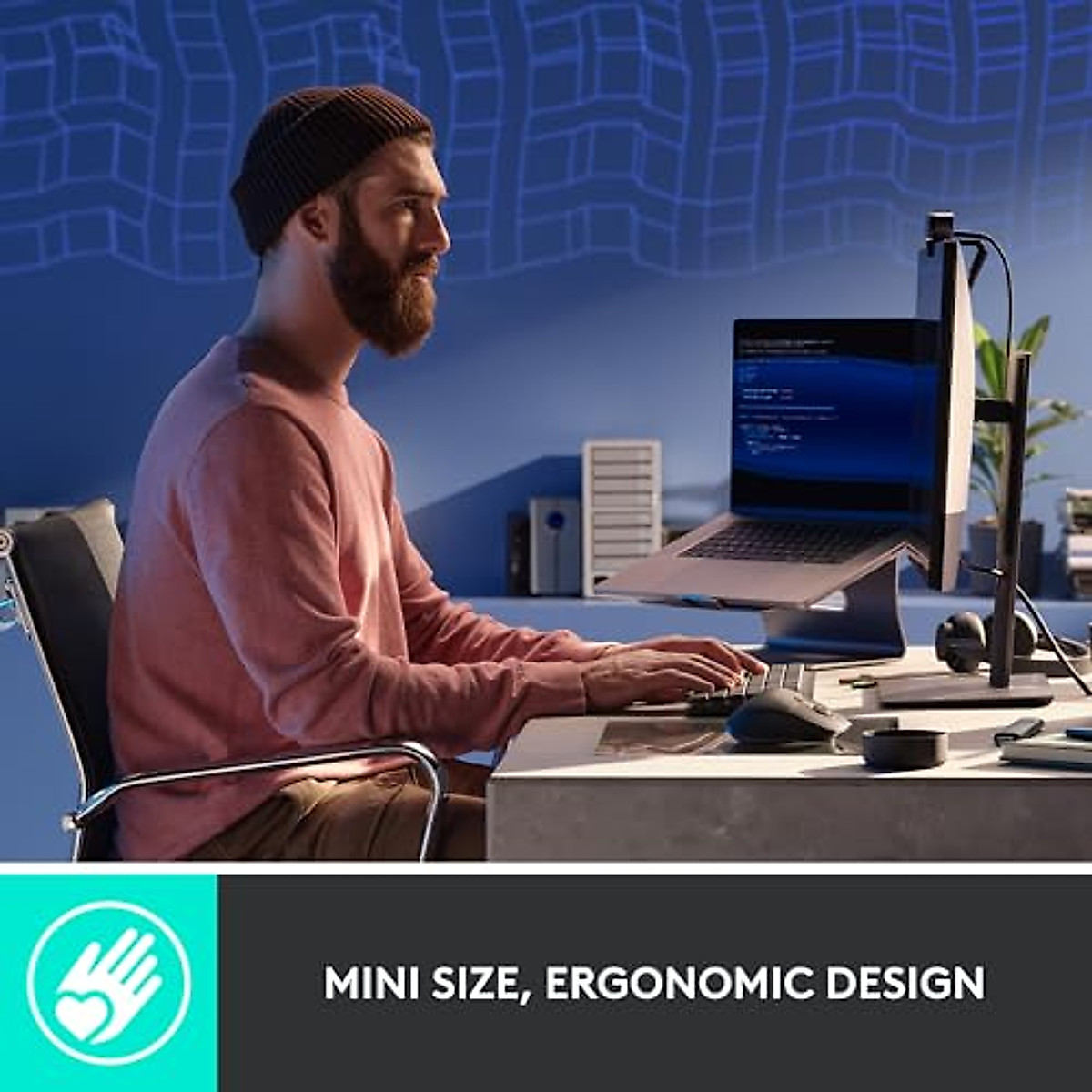 Logitech MX Mechanical Mini Wireless Illuminated Keyboard, Clicky Switches, Backlit, Bluetooth, USB-C, macOS, Windows, Linux, iOS, Android, Metal