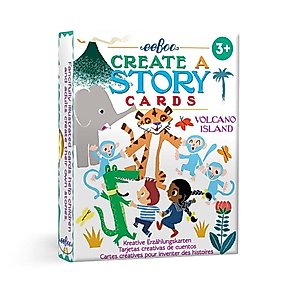 eeBoo: Create a Story Cards, Tell Me a Story, Volcano Island, 36 Cards Included in The Set, Encourages Imagination, Creativity and Story-Telling, for Ages 3 and up