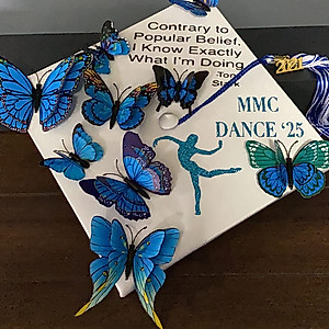 3D Butterfly Decoration, BOPART 24Pcs Yellow Butterflies Wall Decor Magnetic Butterfly Decal Stickers for Kids Bedroom Party Wedding Crafts Decoration (Mixed of 12 Styles at 4 Sizes in Double Layer)